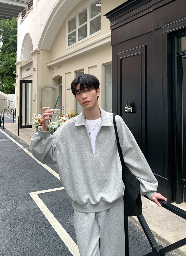 Fake two-piece sweat set OR4189 – 韓国メンズファッション通販 - ORUN